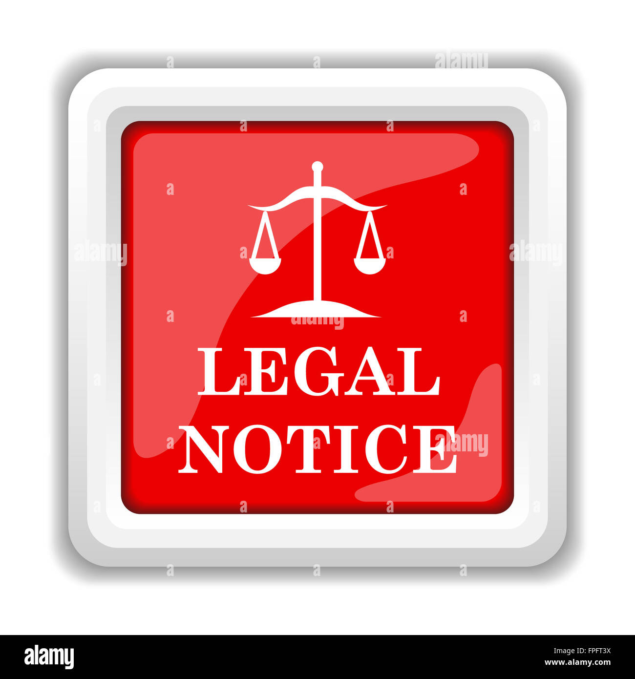 Legal notice icon. Internet button on white background Stock Photo - Alamy