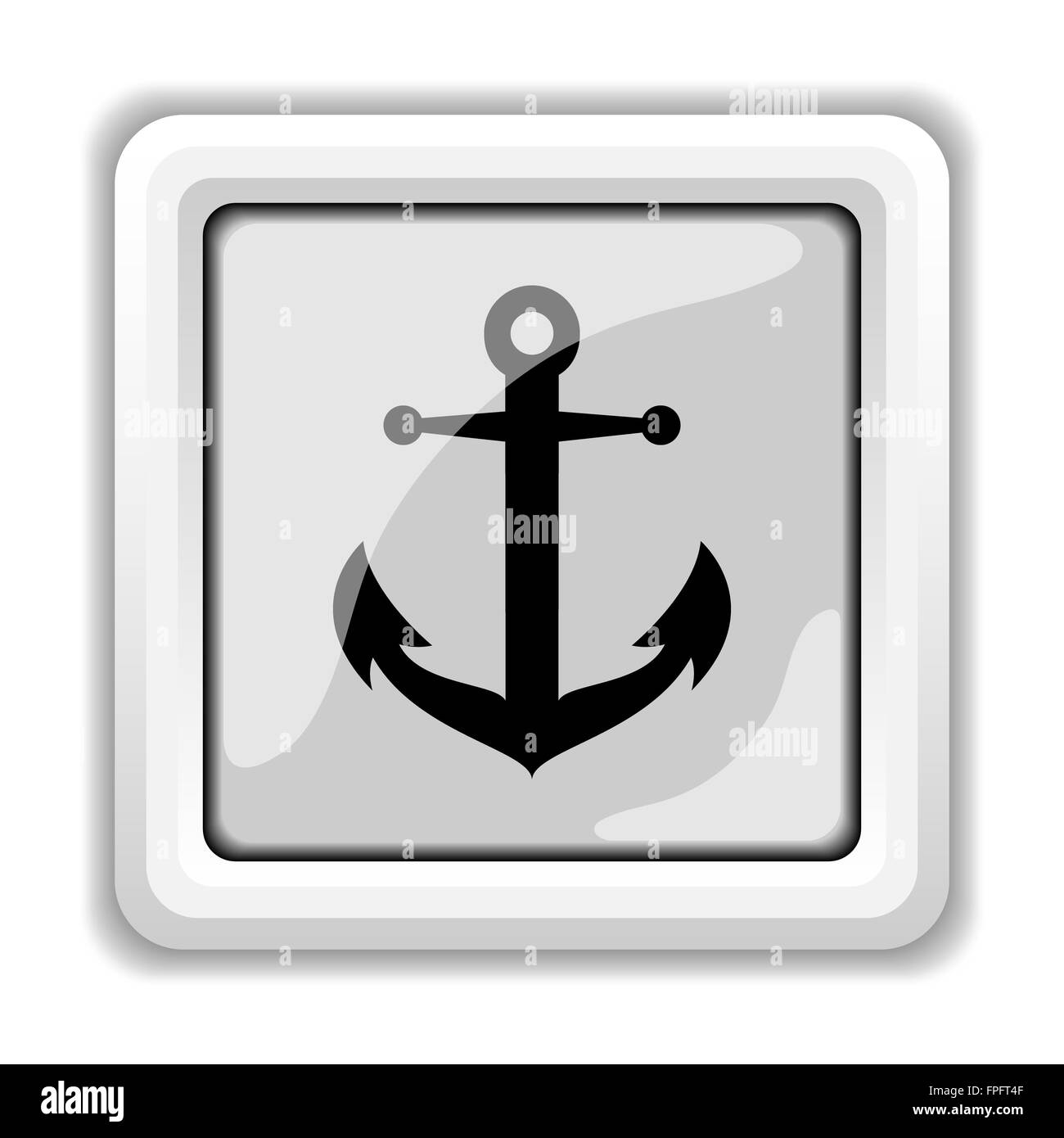 Anchor icon. Internet button on white background Stock Photo - Alamy