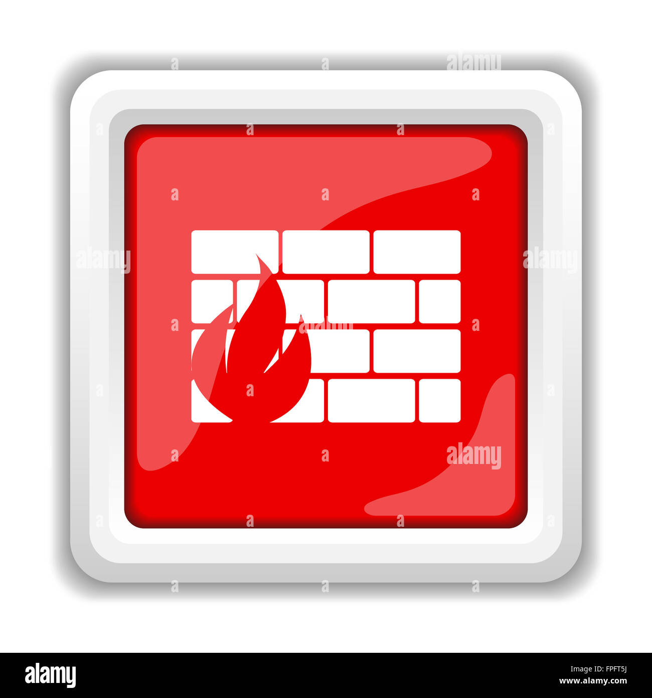 Firewall icon. Internet button on white background Stock Photo - Alamy