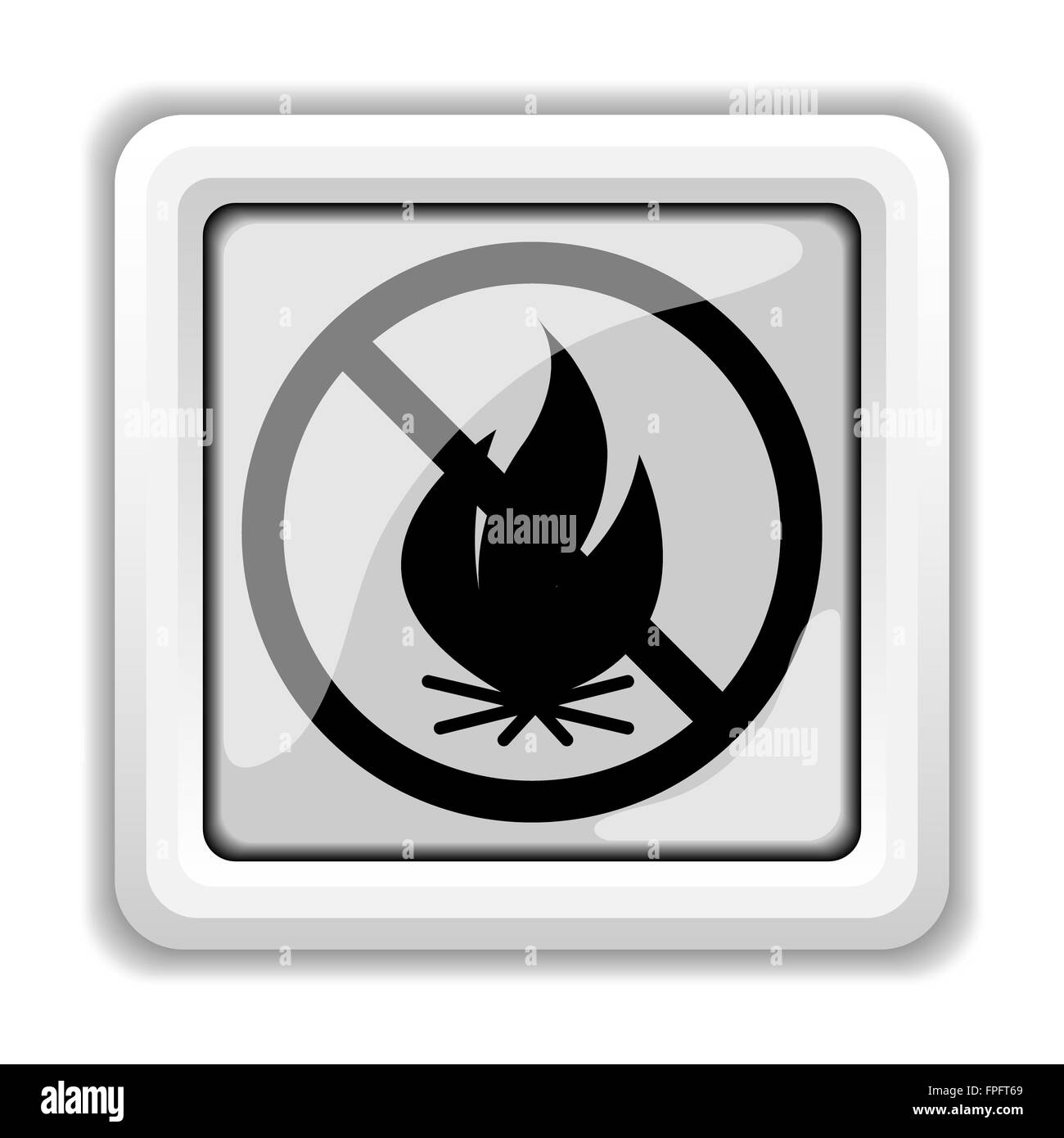 Fire forbidden icon. Internet button on white background Stock Photo ...