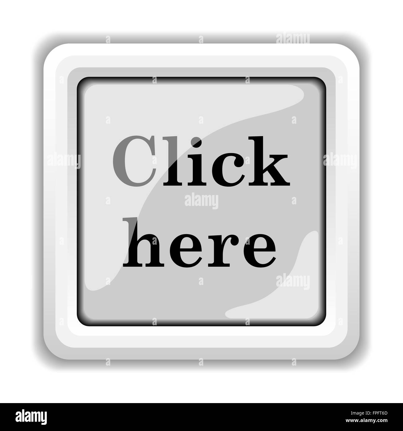 Click here icon. Internet button on white background Stock Photo - Alamy