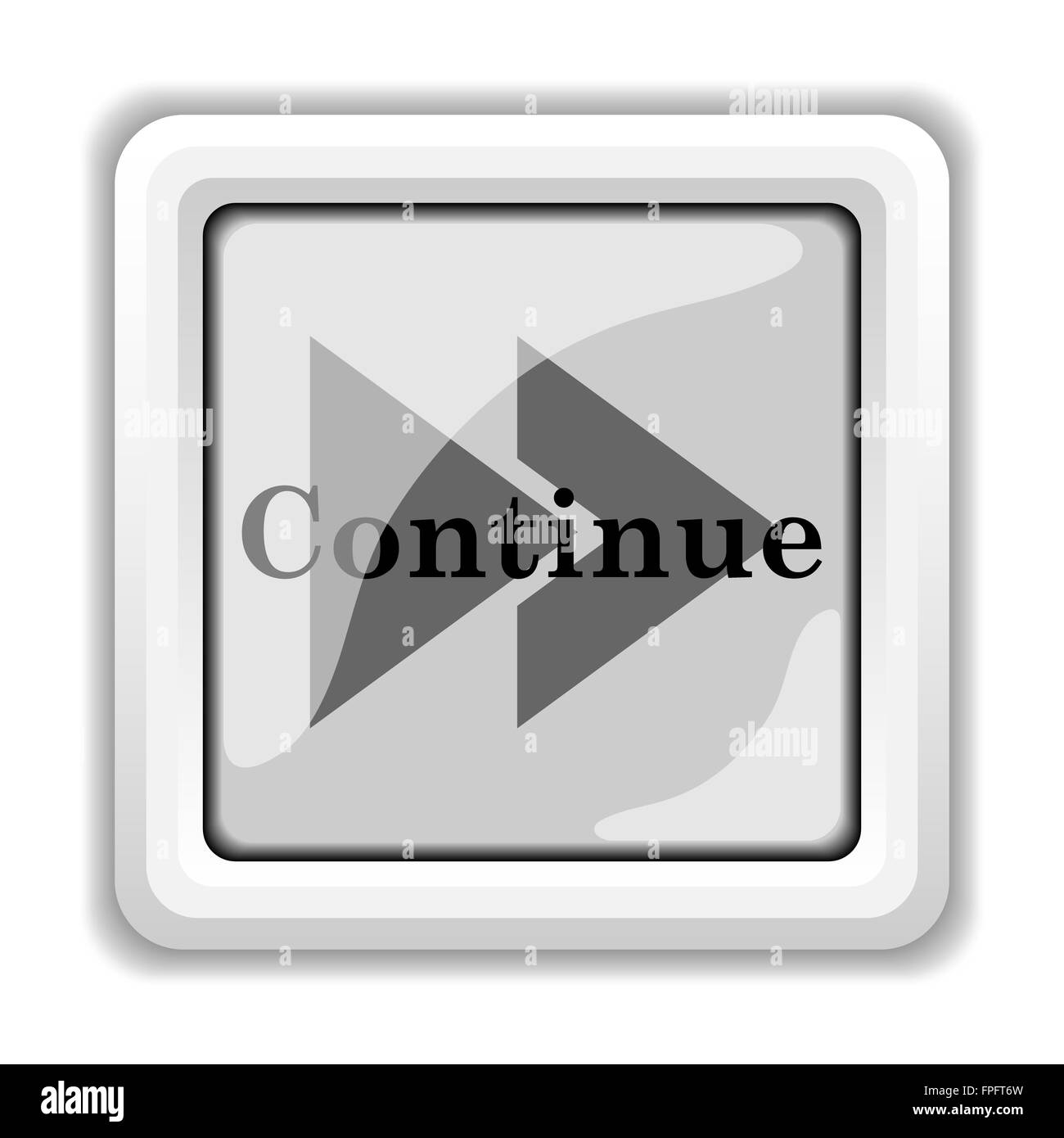 Continue icon. Internet button on white background Stock Photo - Alamy