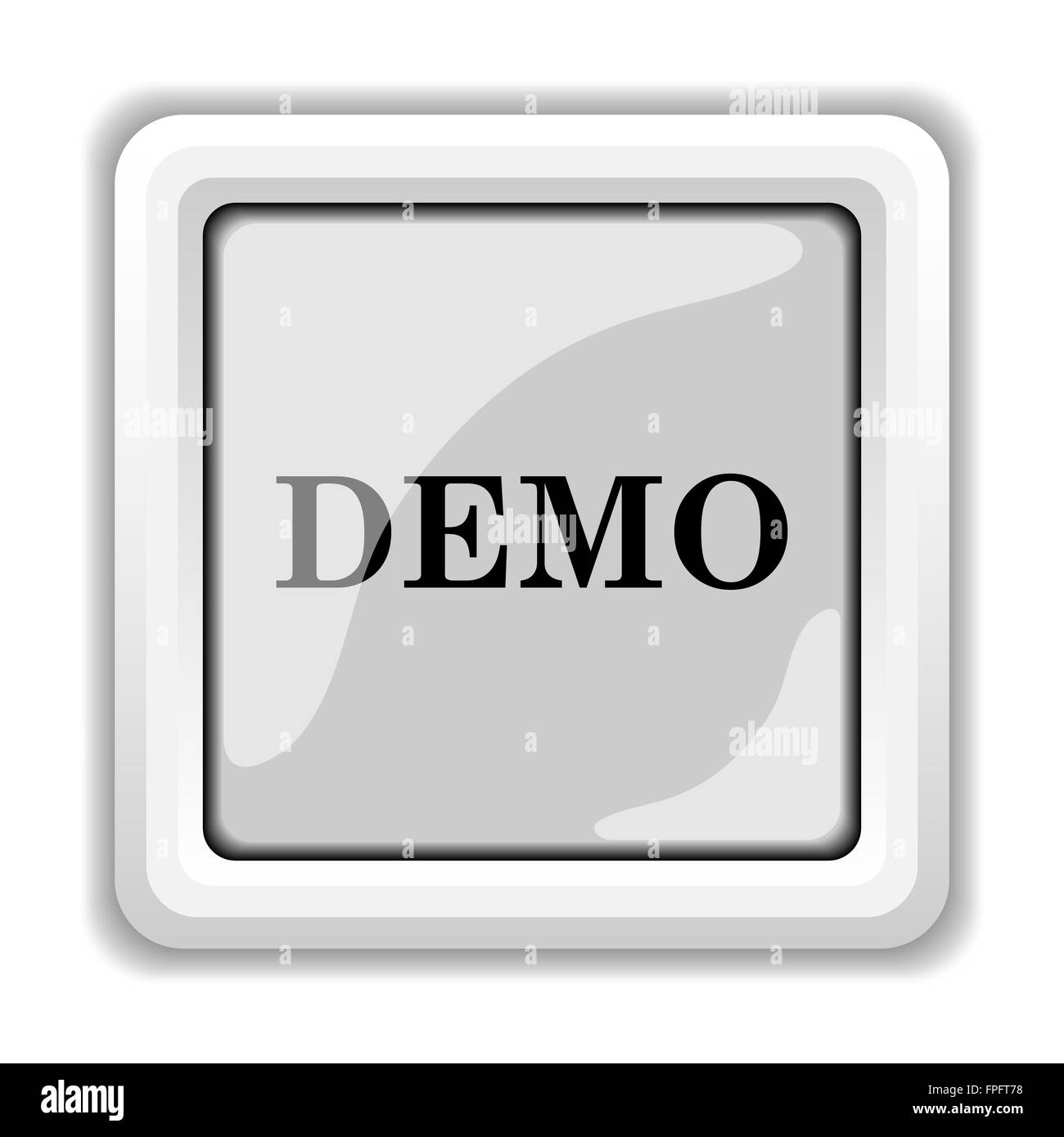 Demo icon. Internet button on white background Stock Photo - Alamy