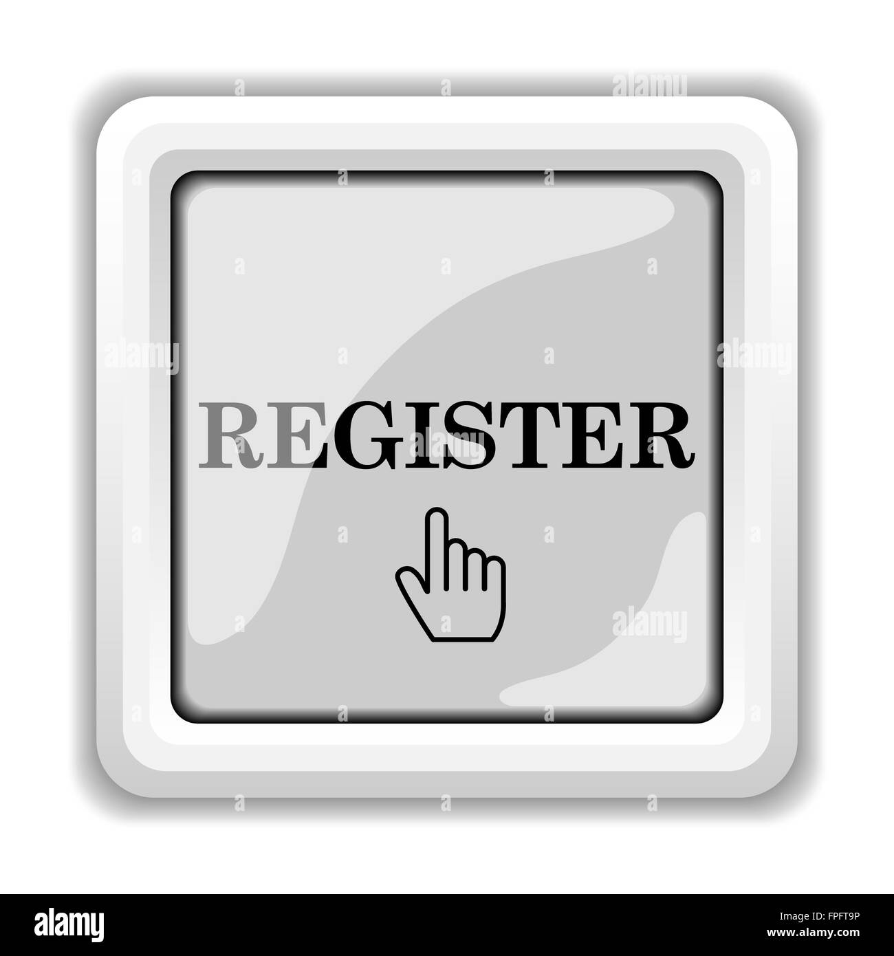 Register icon. Internet button on white background Stock Photo - Alamy