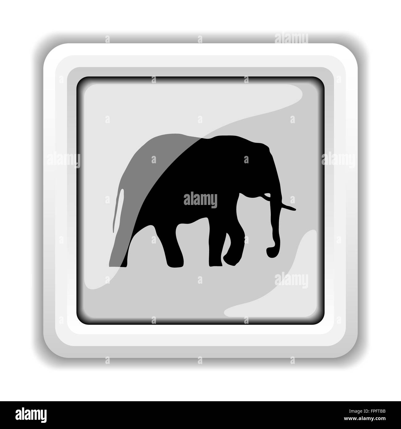 Elephant icon. Internet button on white background Stock Photo - Alamy
