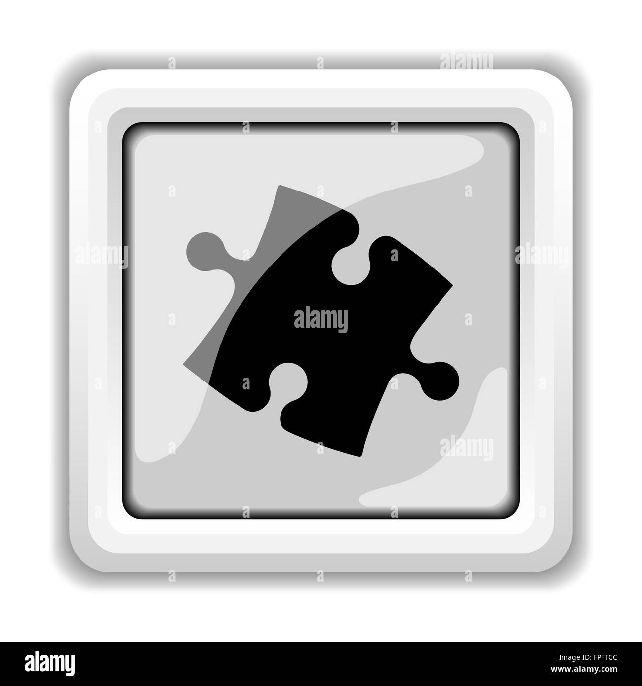 Puzzle piece icon. Internet button on white background Stock Photo - Alamy