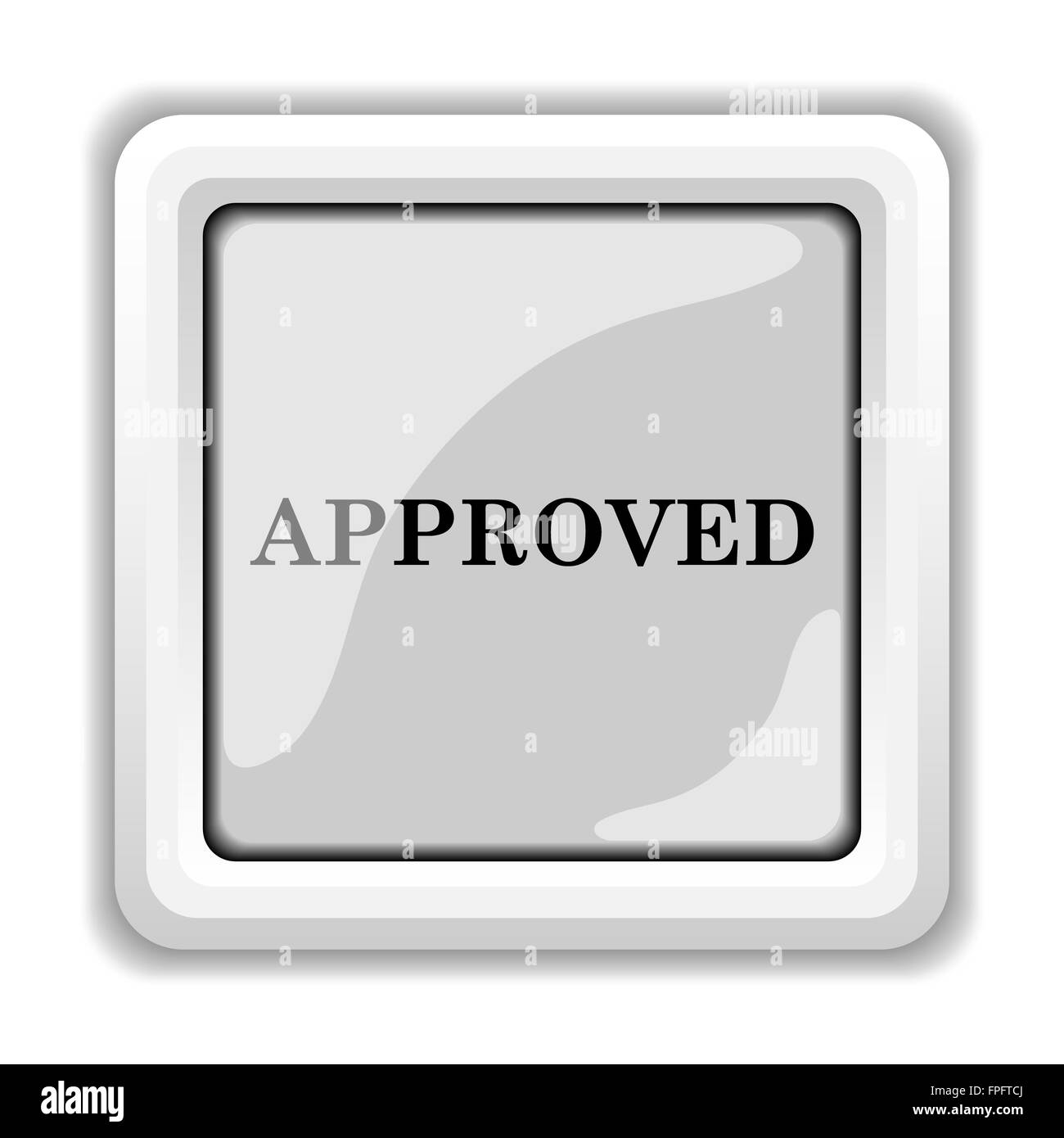 Approved icon. Internet button on white background Stock Photo - Alamy