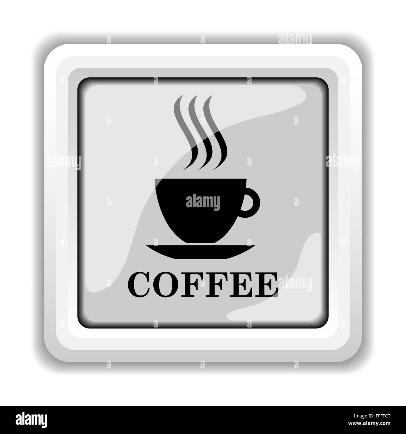 Coffee cup icon. Internet button on white background Stock Photo - Alamy