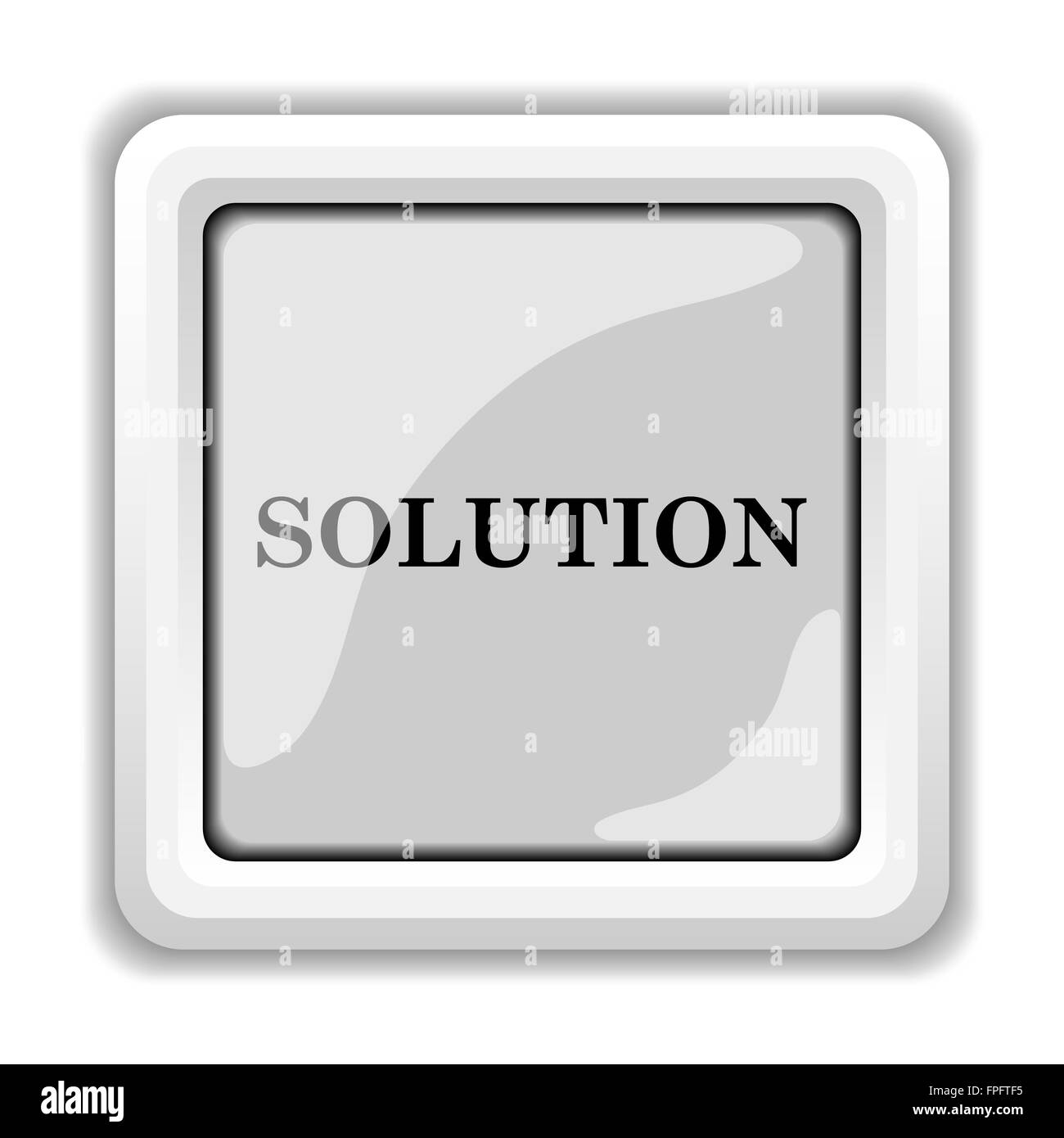 Solution icon. Internet button on white background Stock Photo - Alamy