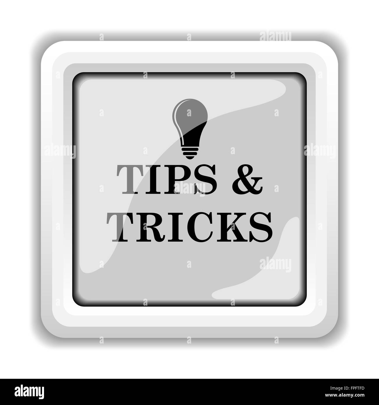 Tips and tricks icon. Internet button on white background Stock Photo ...