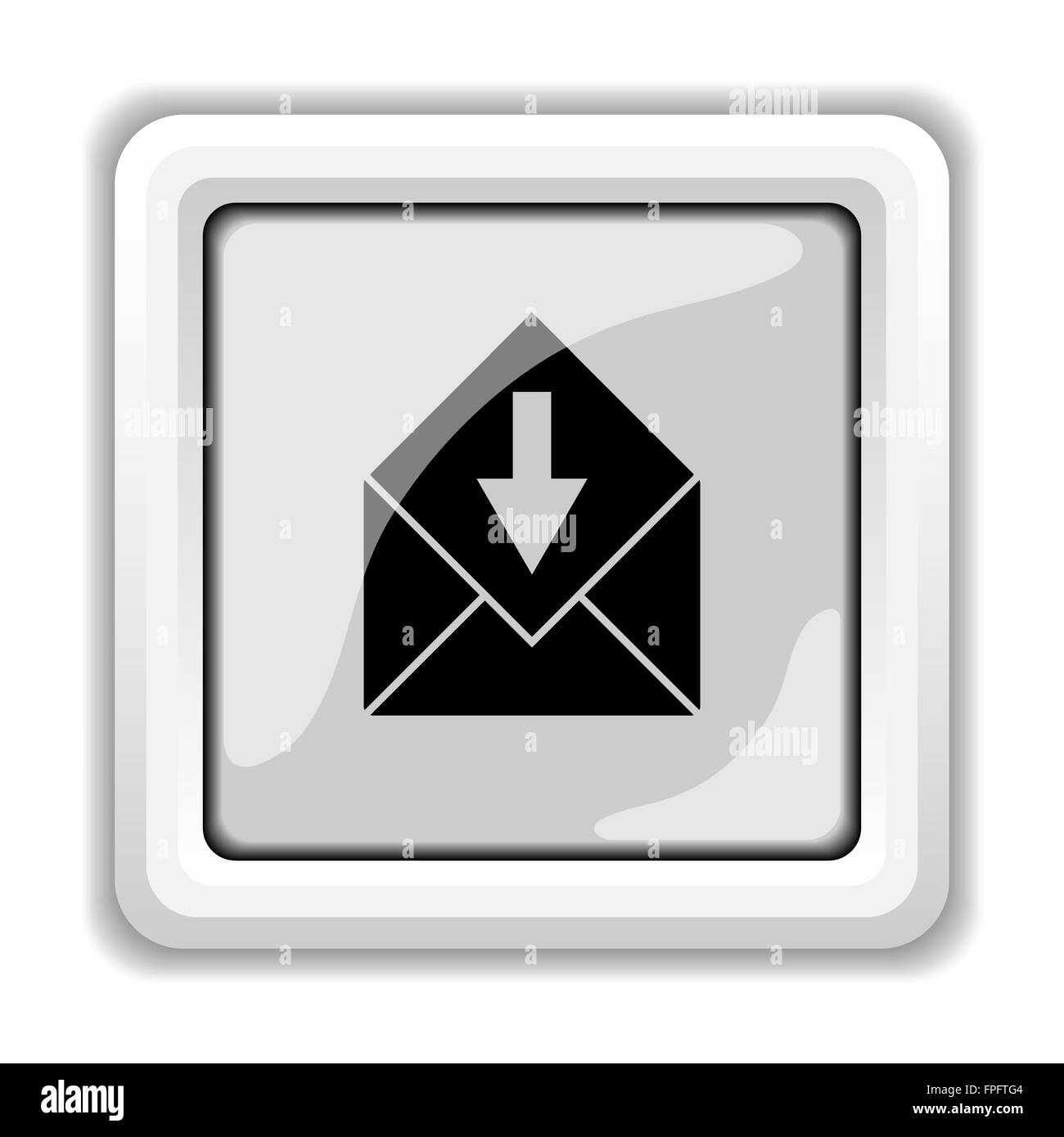Receive e-mail icon. Internet button on white background Stock Photo ...