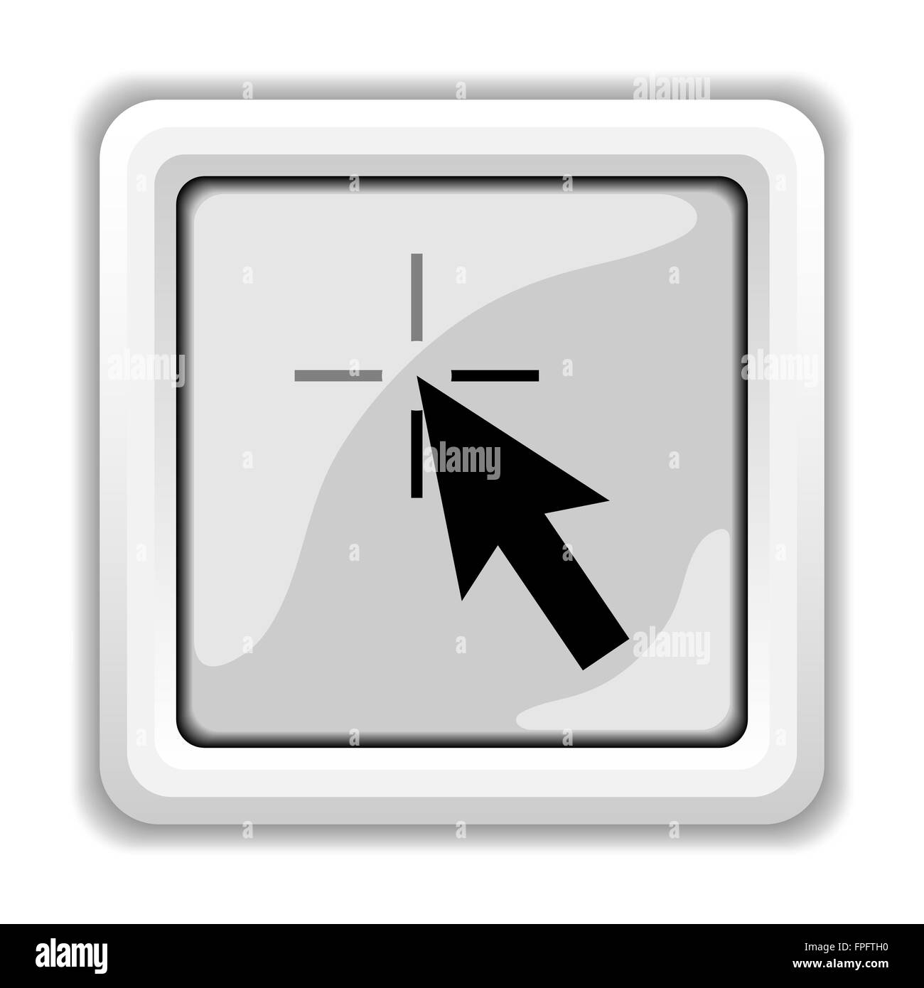 Click here icon. Internet button on white background Stock Photo - Alamy