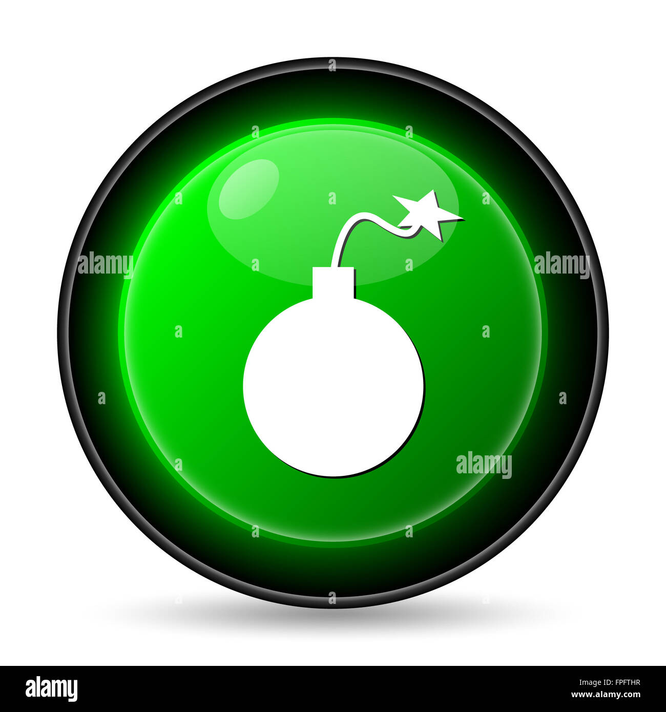 Bomb icon. Internet button on white background Stock Photo - Alamy