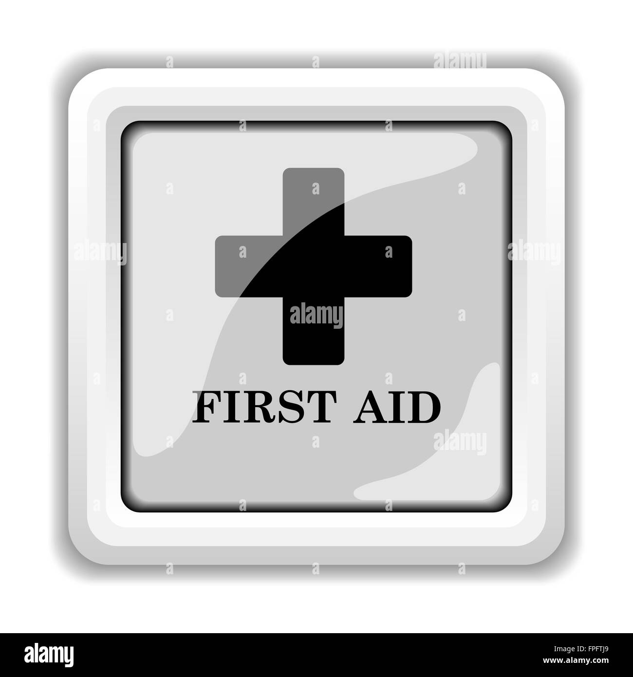First aid icon. Internet button on white background Stock Photo - Alamy