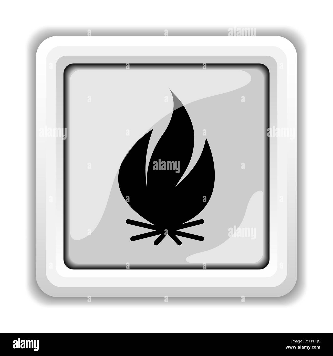 Fire icon. Internet button on white background Stock Photo - Alamy