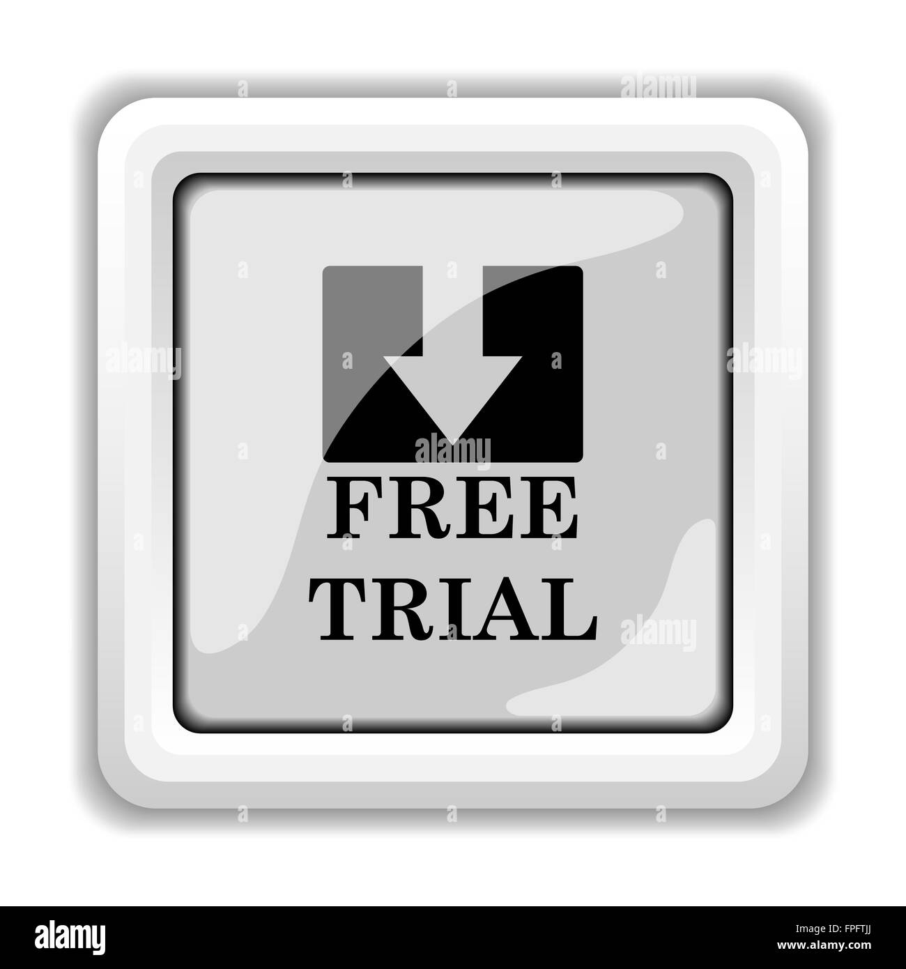 Free trial icon. Internet button on white background Stock Photo - Alamy