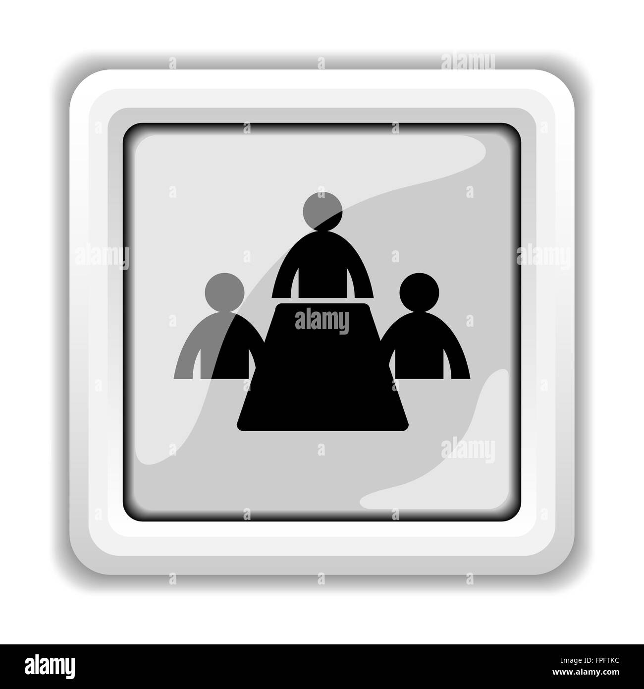Meeting room icon. Internet button on white background Stock Photo - Alamy