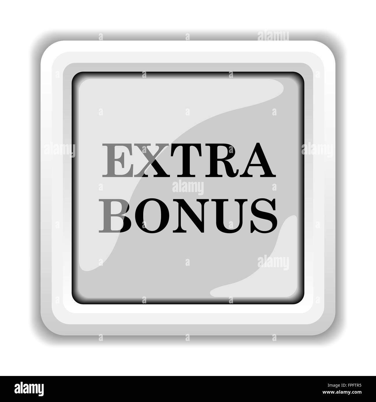 Extra bonus icon. Internet button on white background Stock Photo - Alamy