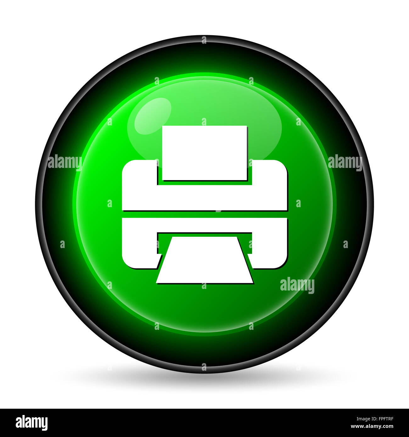 Printer icon. Internet button on white background Stock Photo - Alamy