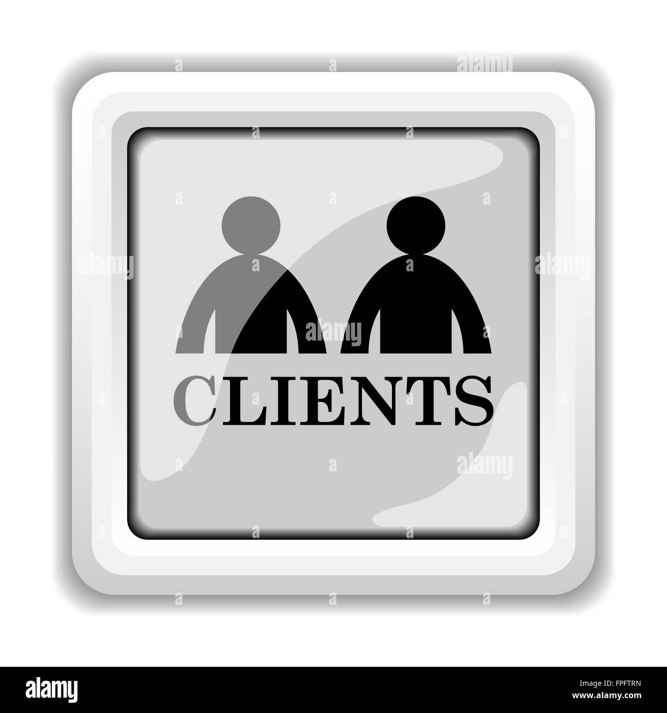 Clients icon. Internet button on white background Stock Photo - Alamy
