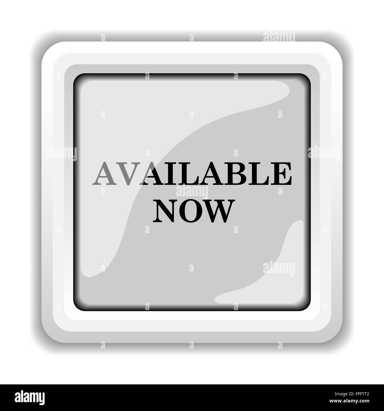 Available now icon. Internet button on white background Stock Photo - Alamy