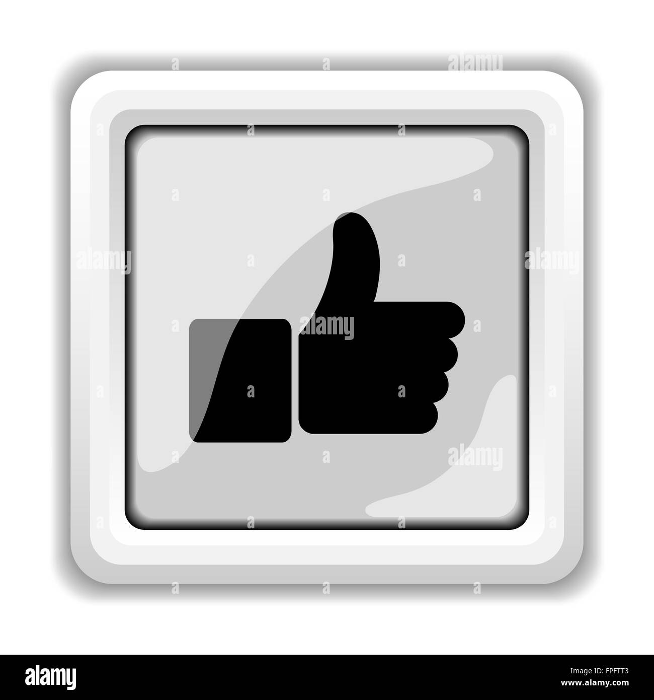 Thumb up icon. Internet button on white background Stock Photo - Alamy