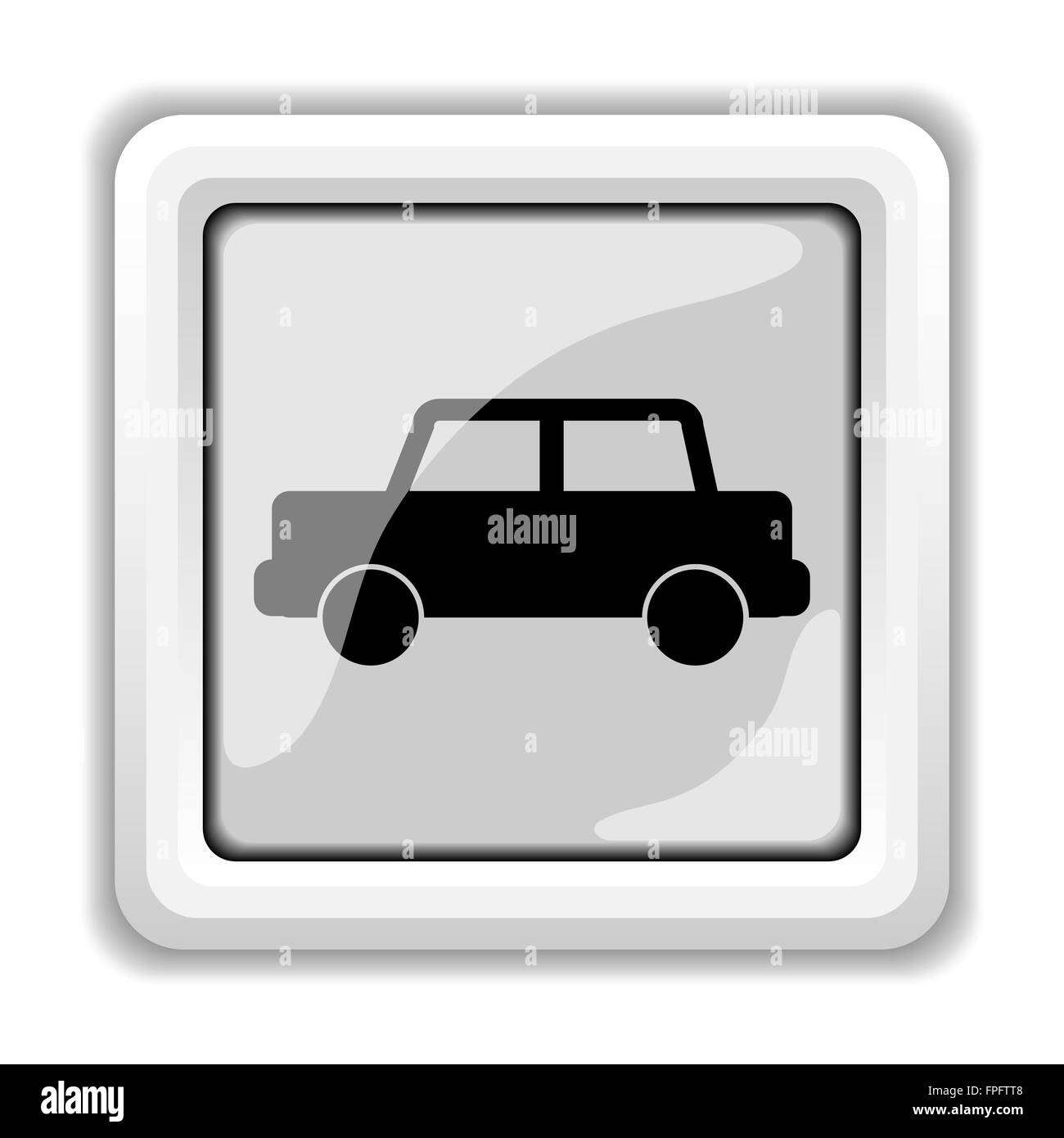 Car icon. Internet button on white background Stock Photo - Alamy