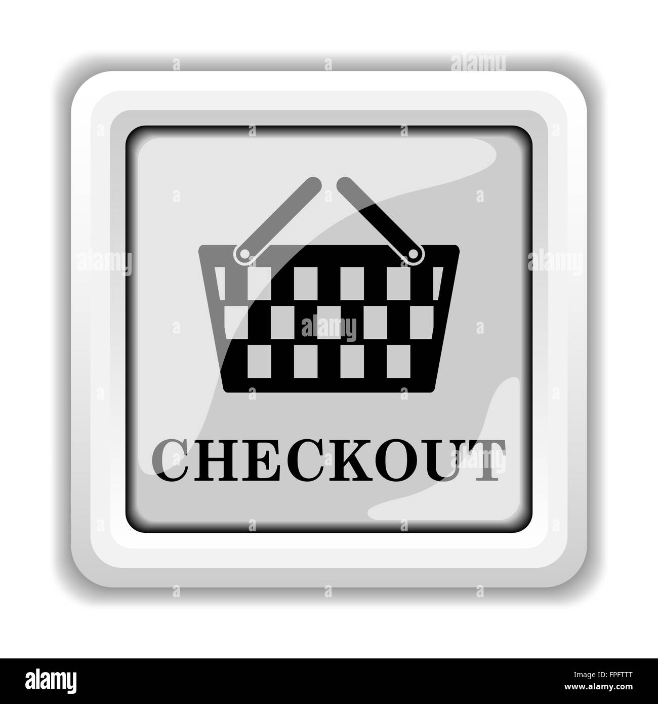 Checkout icon. Internet button on white background Stock Photo - Alamy