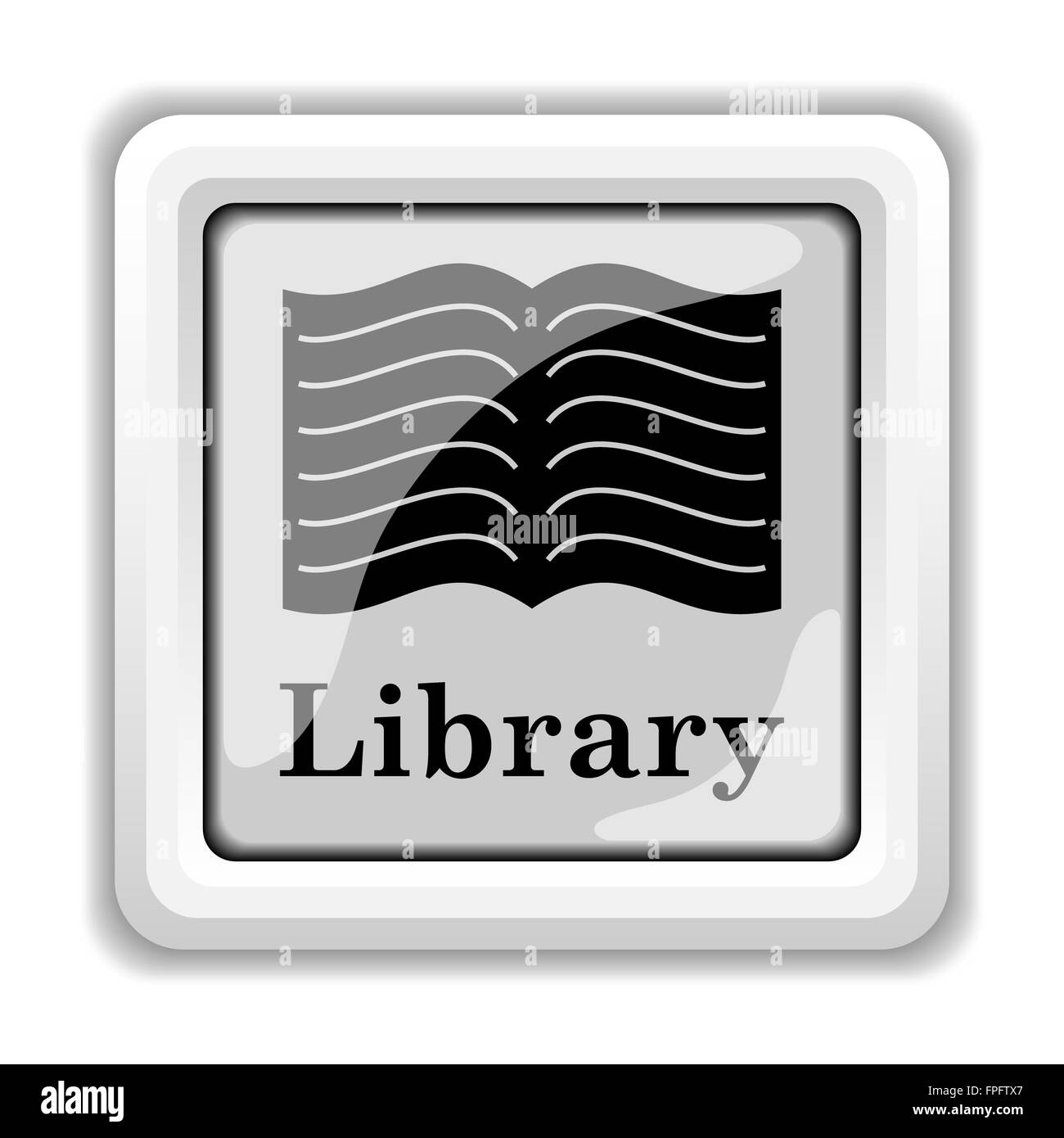 Library icon. Internet button on white background Stock Photo - Alamy