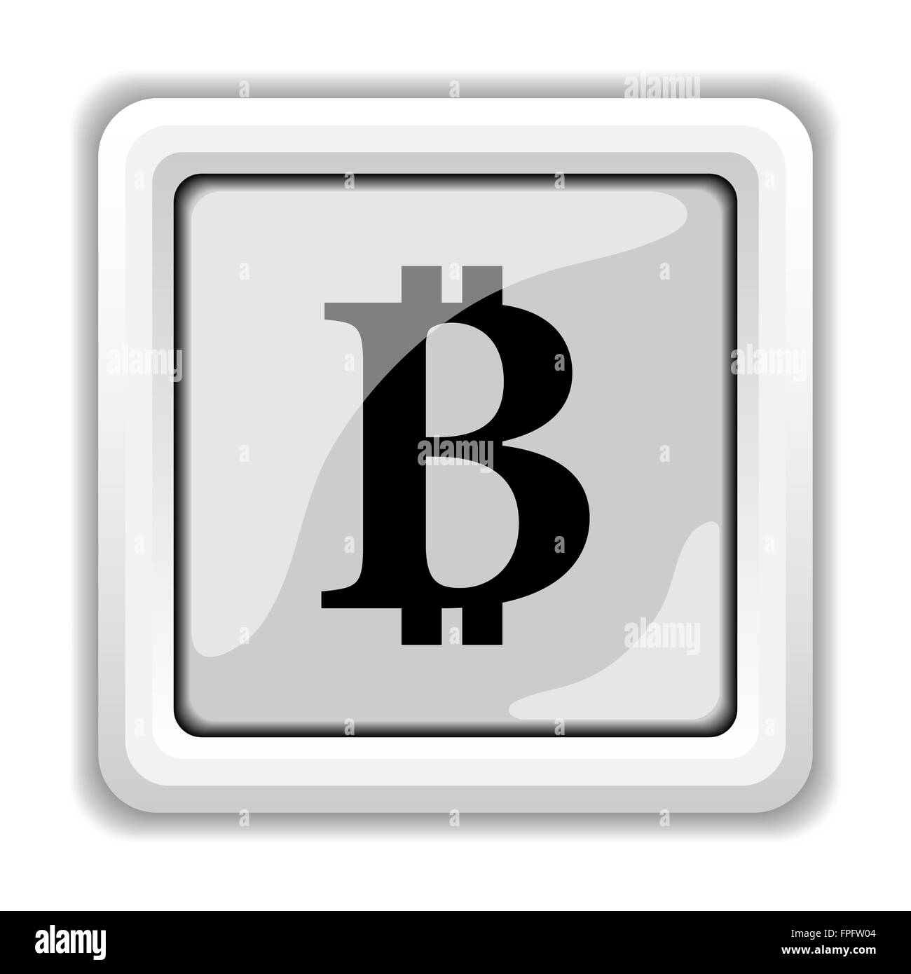 Bitcoin icon. Internet button on white background Stock Photo - Alamy