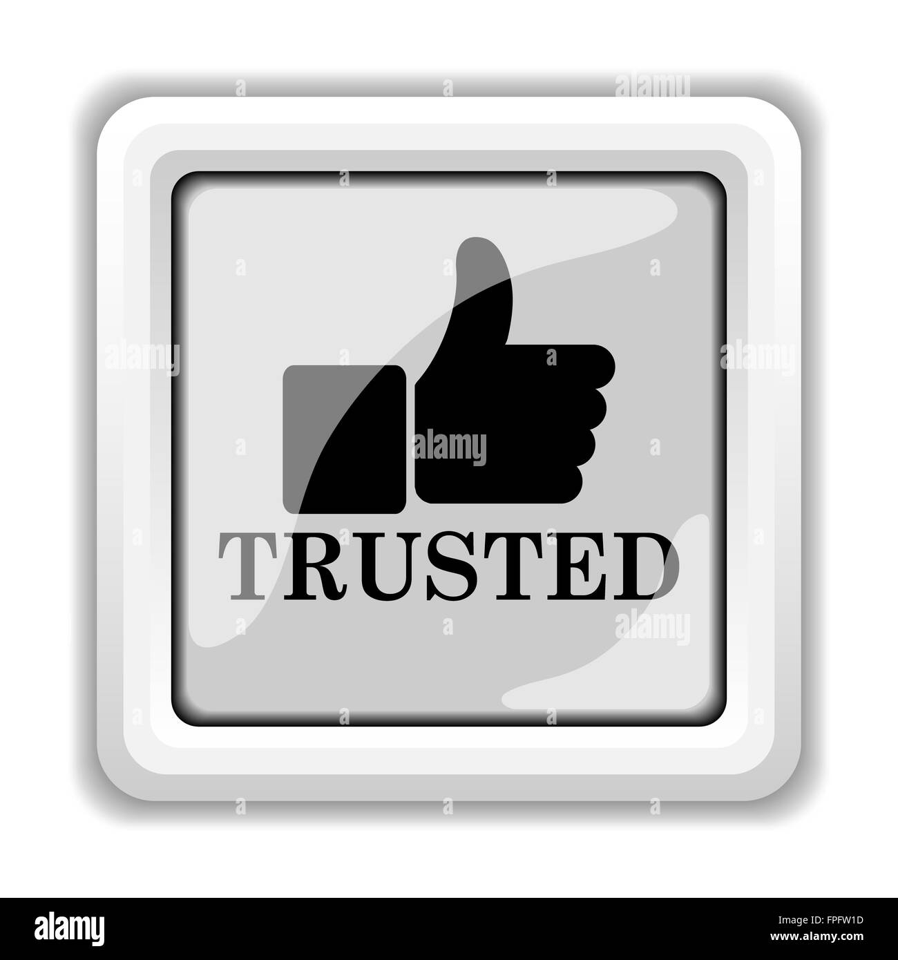 Trusted icon. Internet button on white background Stock Photo - Alamy