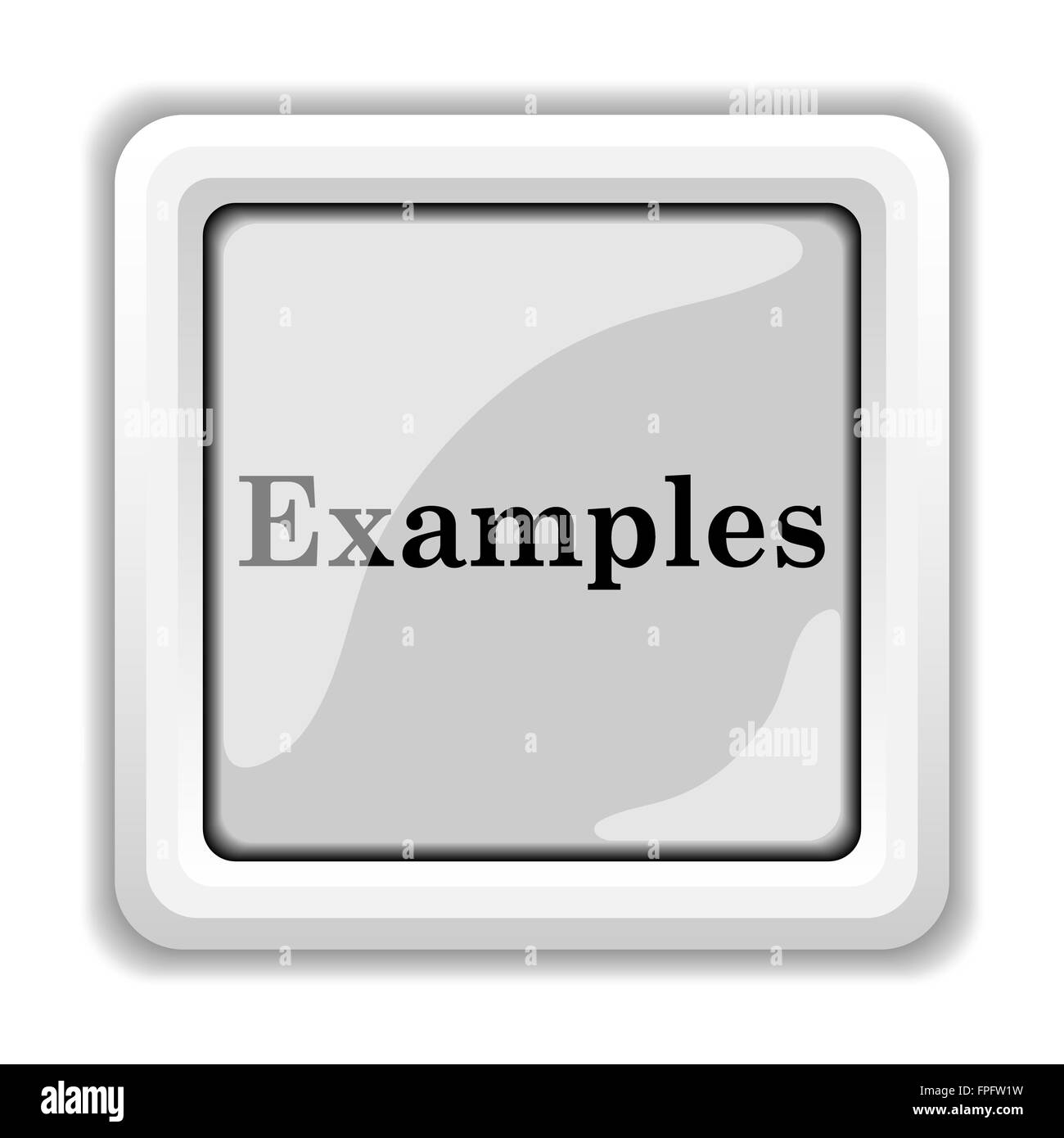 Examples icon. Internet button on white background Stock Photo - Alamy