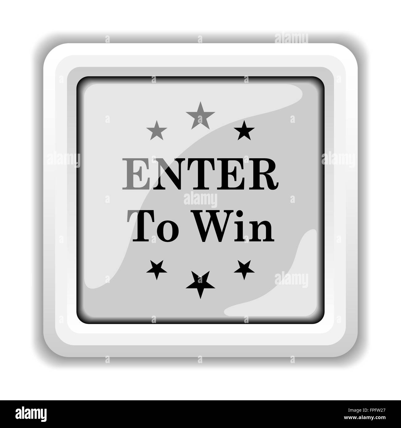 Enter to win icon. Internet button on white background Stock Photo - Alamy