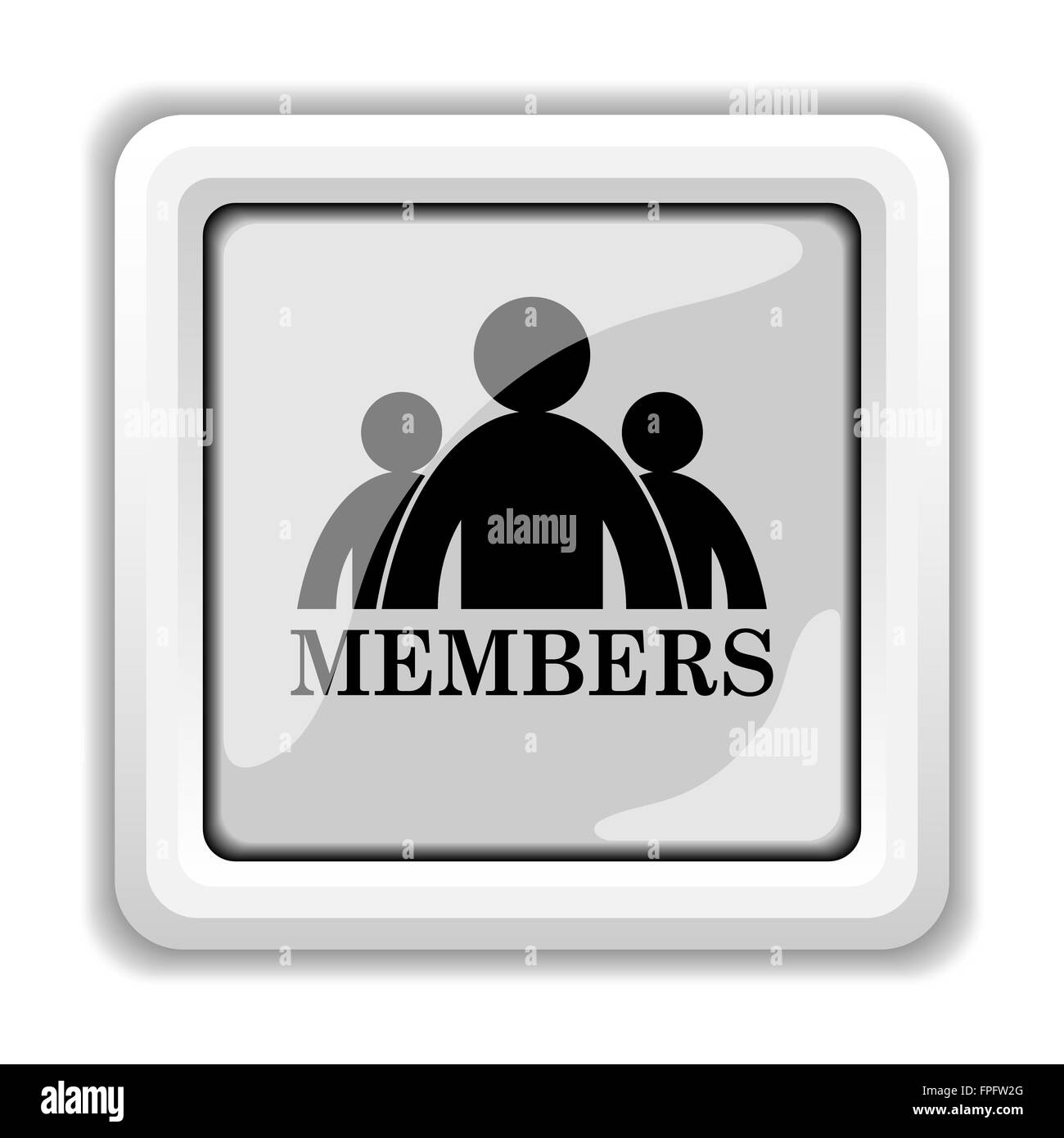 Members icon. Internet button on white background Stock Photo - Alamy