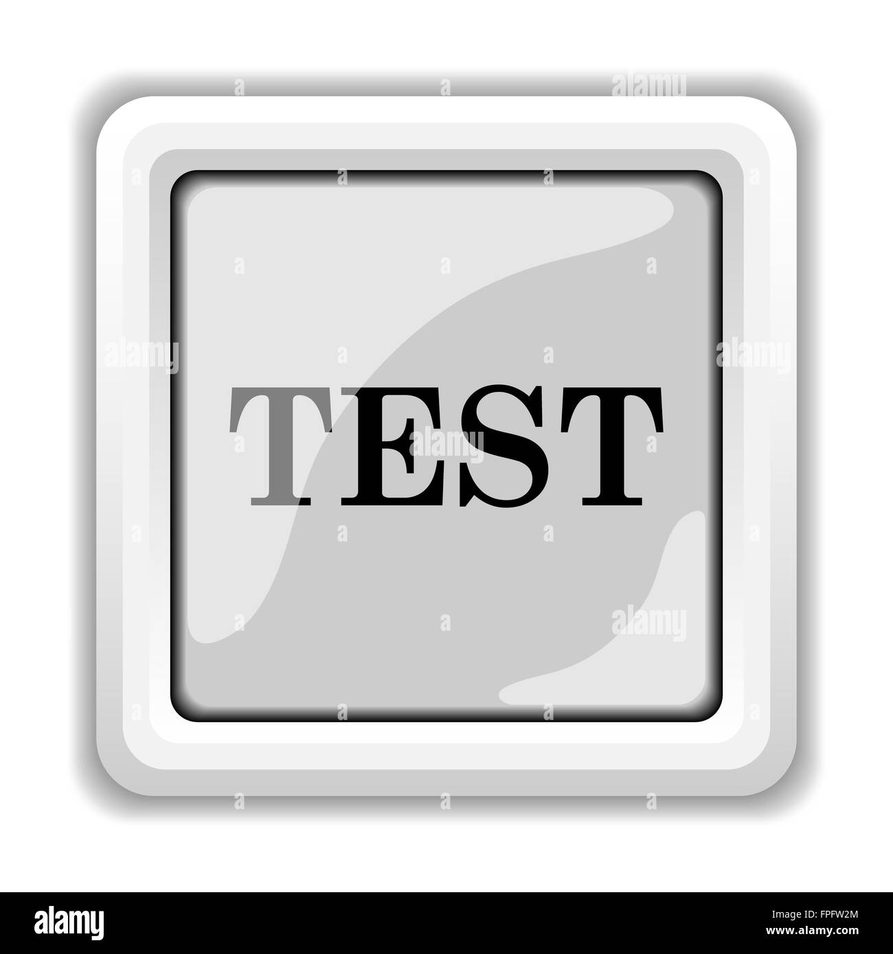 Test icon. Internet button on white background Stock Photo - Alamy