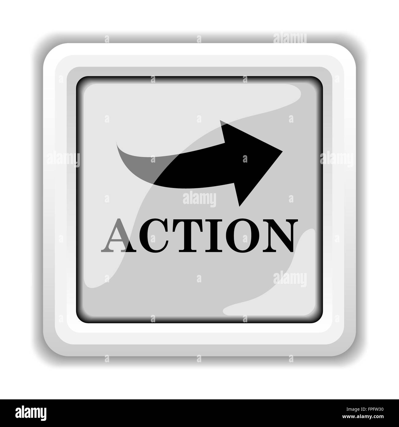 Action icon. Internet button on white background Stock Photo - Alamy