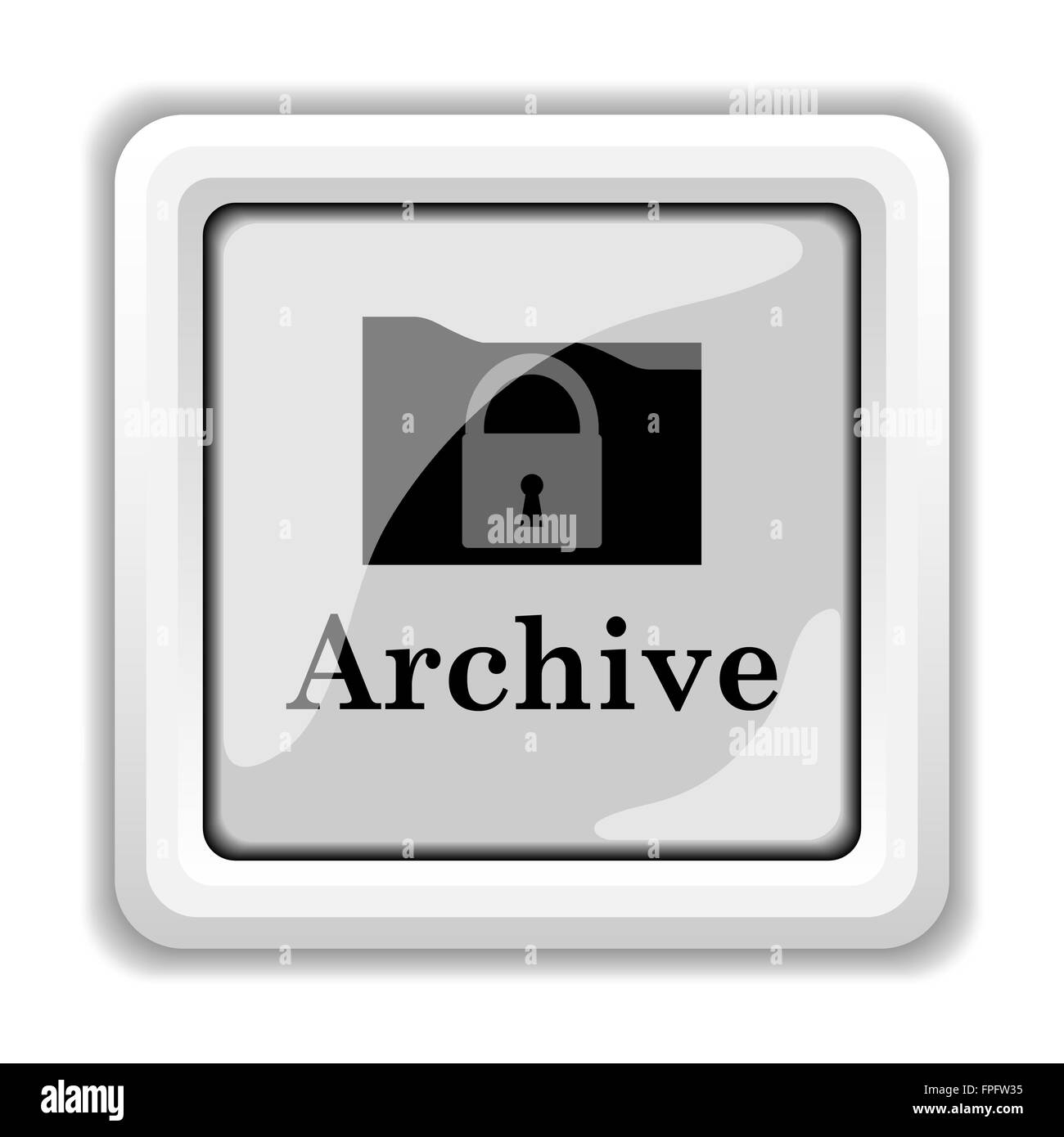 Archive icon. Internet button on white background Stock Photo - Alamy