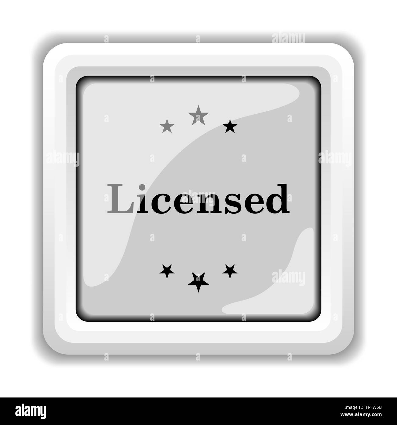 Licensed icon. Internet button on white background Stock Photo - Alamy