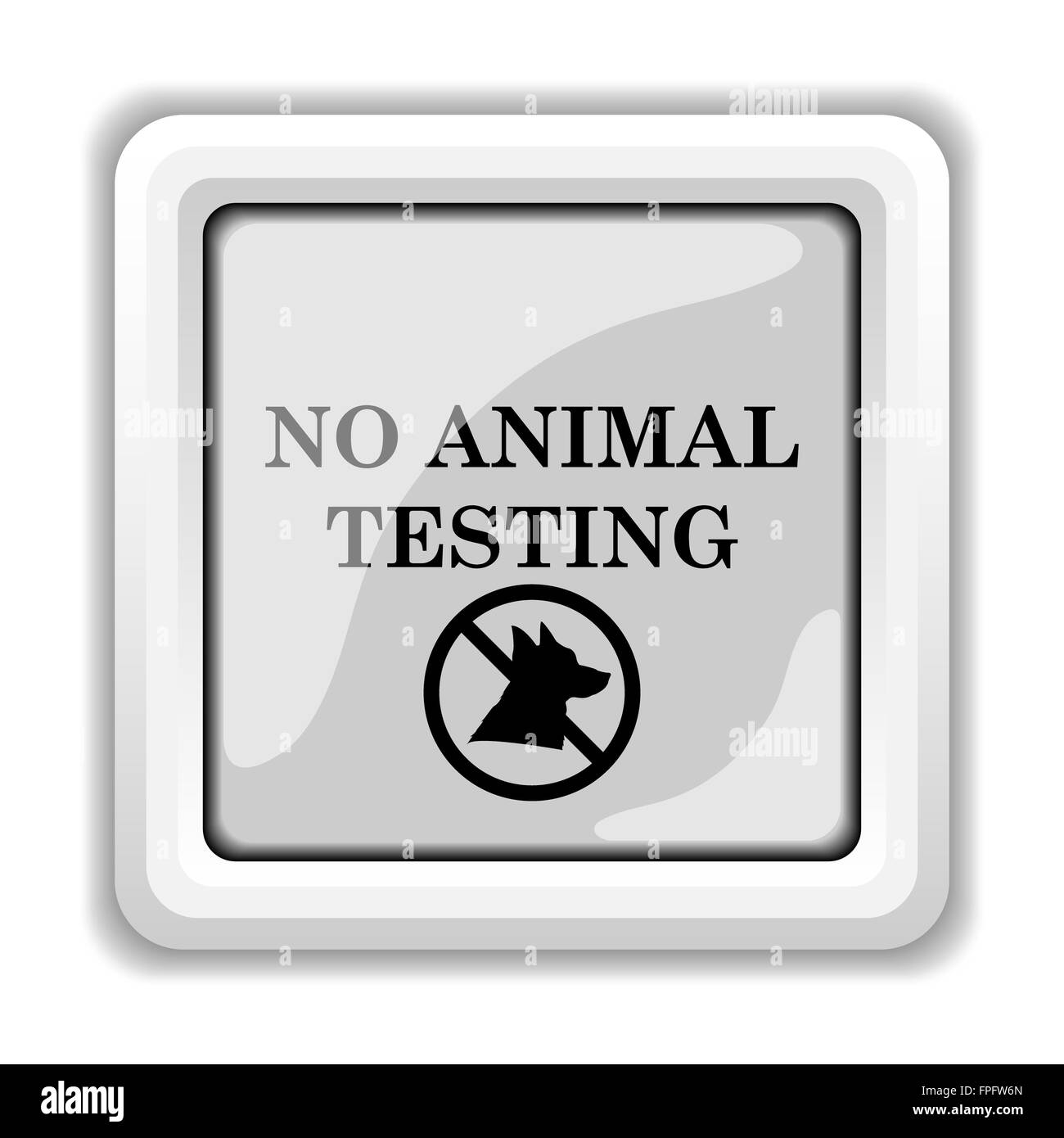 No animal testing icon. Internet button on white background Stock Photo ...