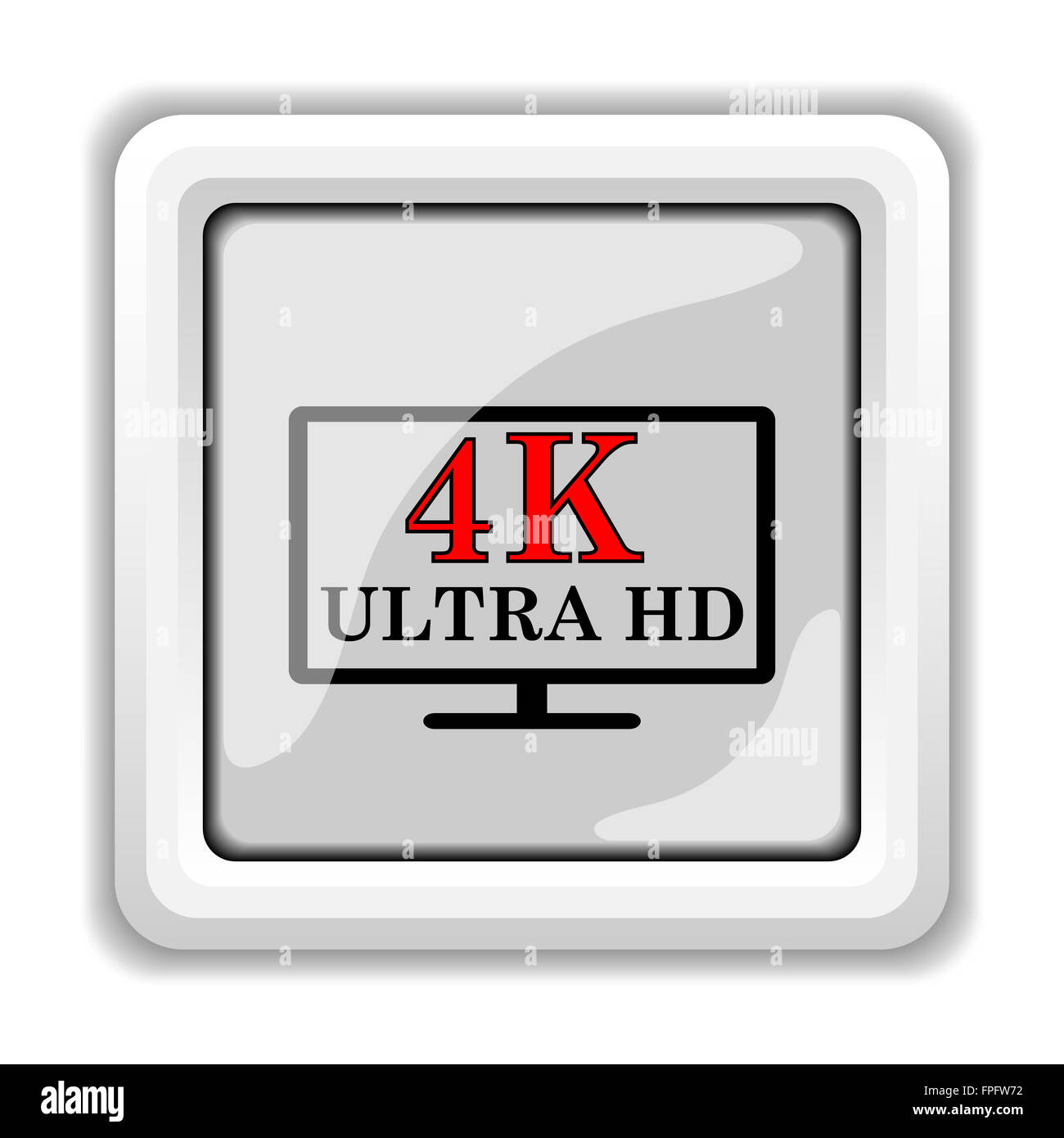 4K ultra HD icon. Internet button on white background Stock Photo - Alamy