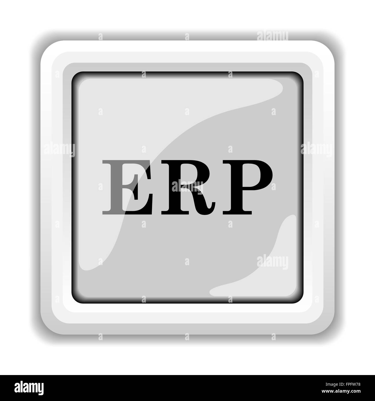 ERP icon. Internet button on white background Stock Photo - Alamy