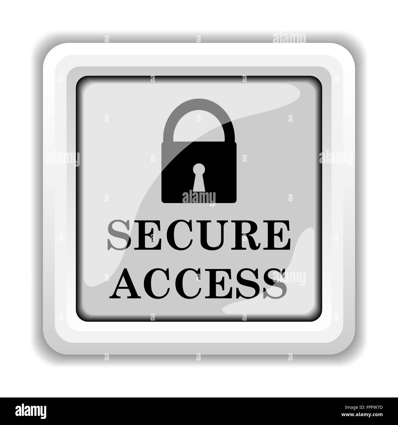 Secure access icon. Internet button on white background Stock Photo - Alamy