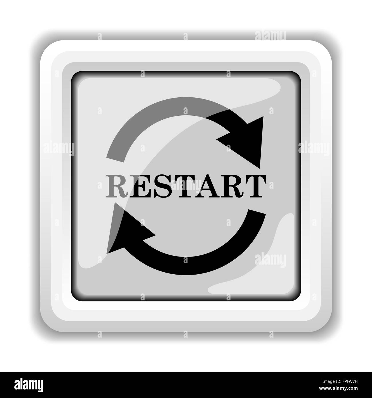 Restart icon. Internet button on white background Stock Photo - Alamy