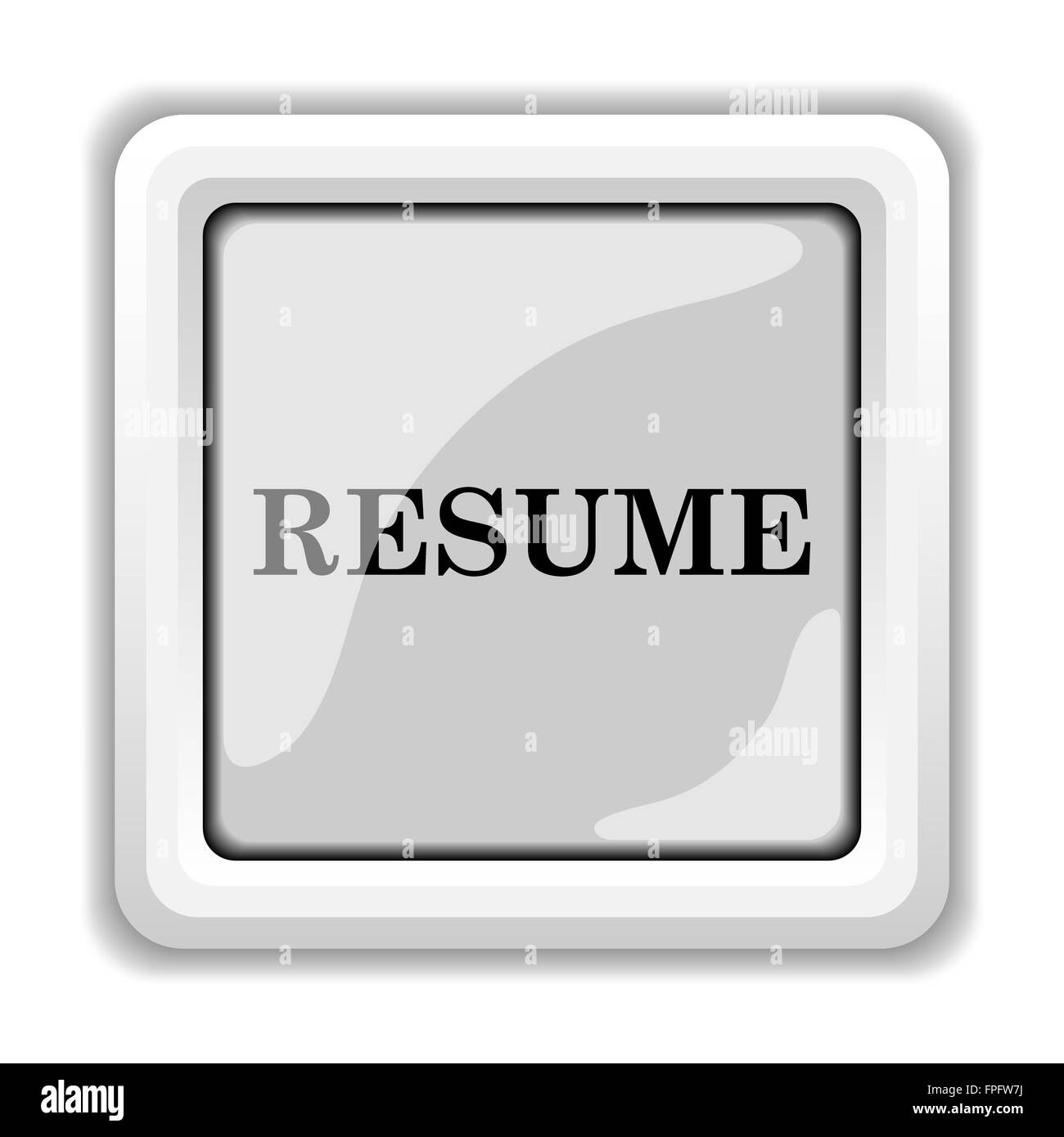 Resume icon. Internet button on white background Stock Photo - Alamy
