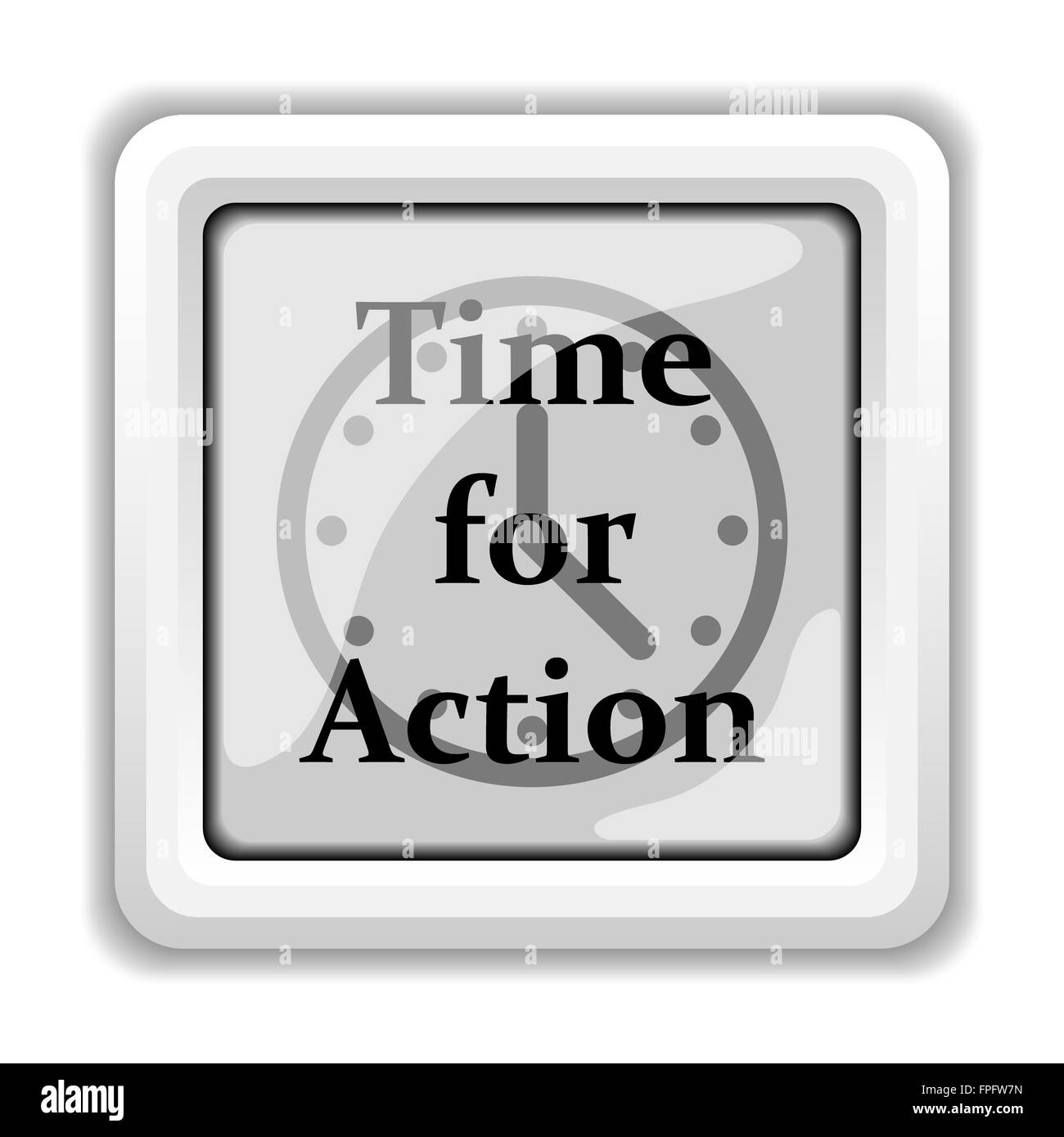 Time for action icon. Internet button on white background Stock Photo ...