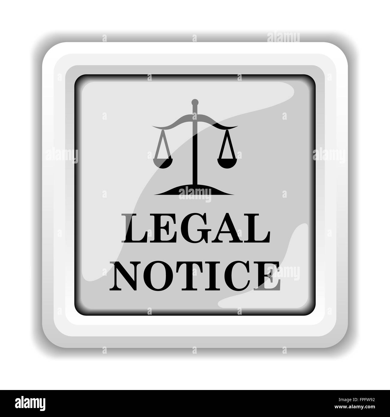 Legal notice icon. Internet button on white background Stock Photo - Alamy