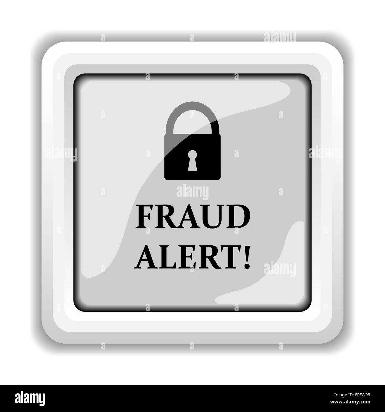 Fraud alert icon. Internet button on white background Stock Photo - Alamy