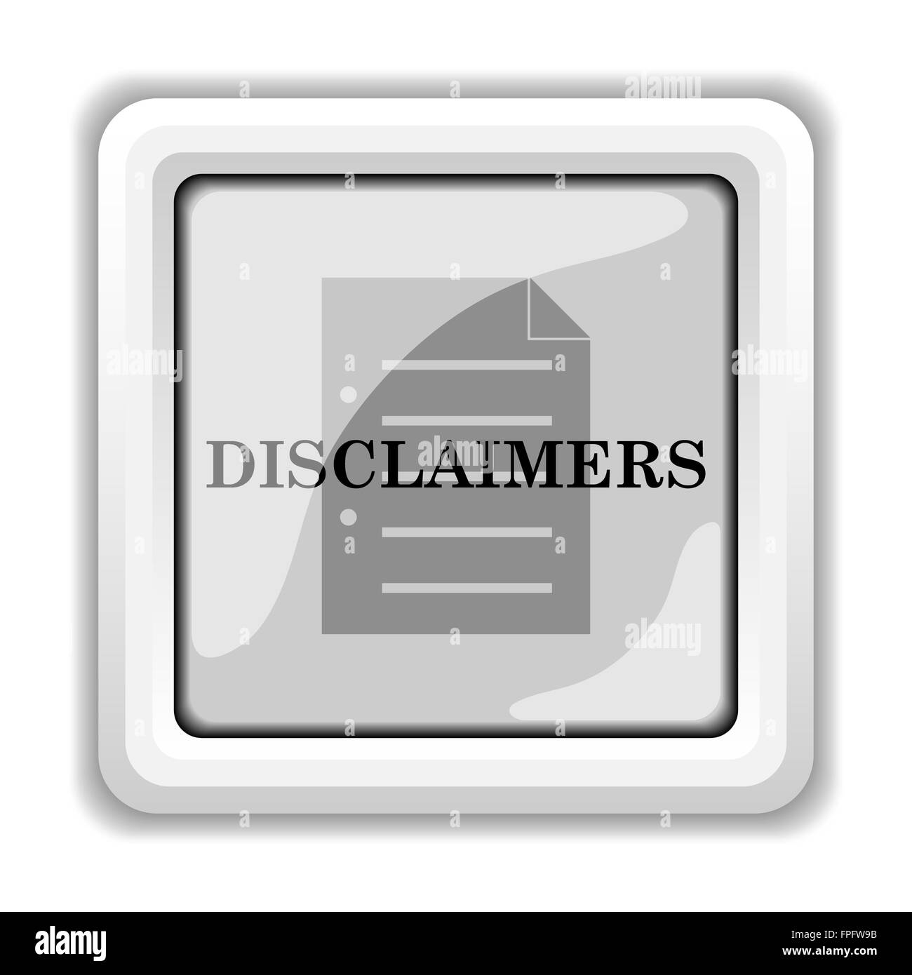 Disclaimers icon. Internet button on white background Stock Photo - Alamy