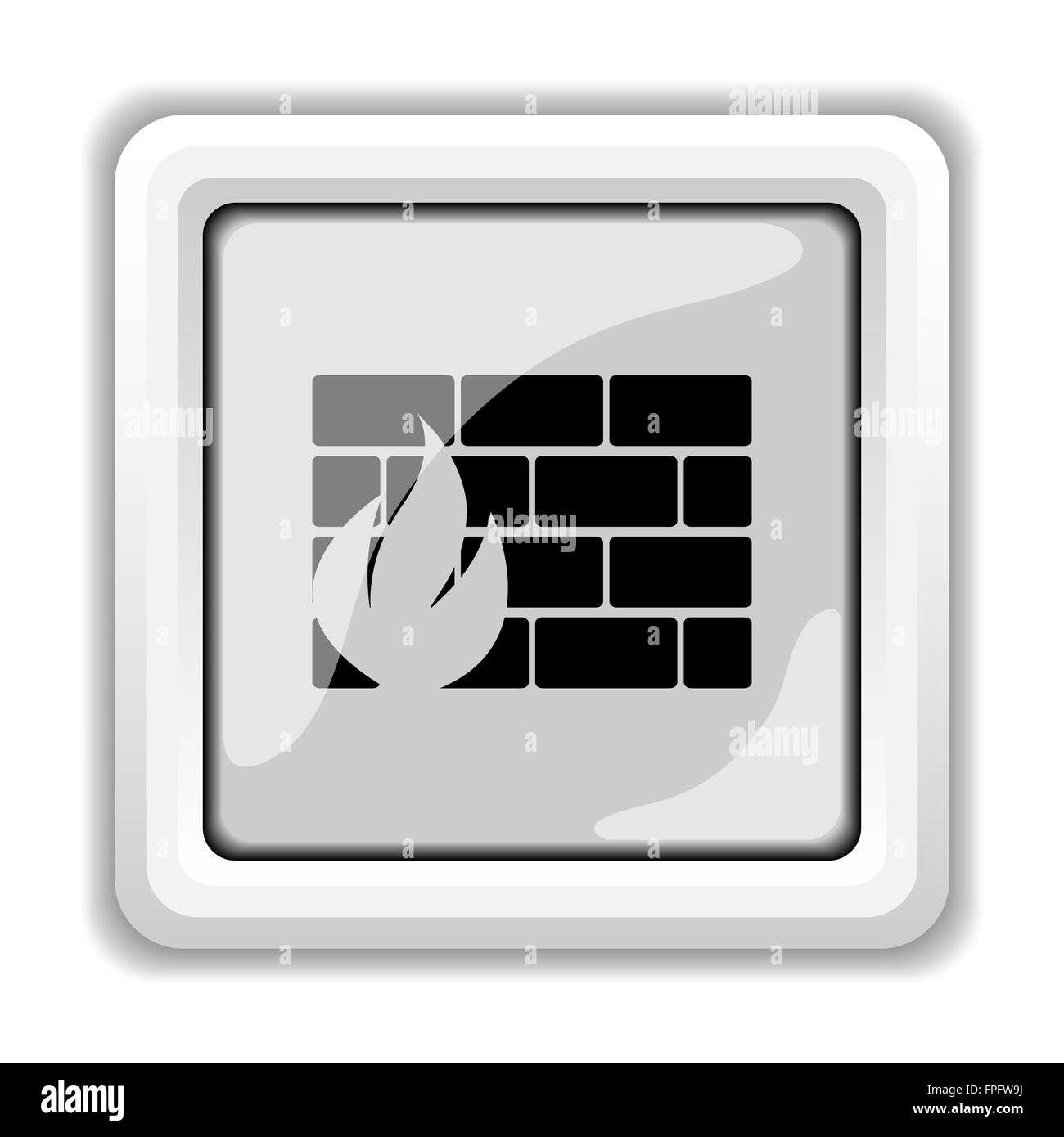 Firewall icon. Internet button on white background Stock Photo - Alamy