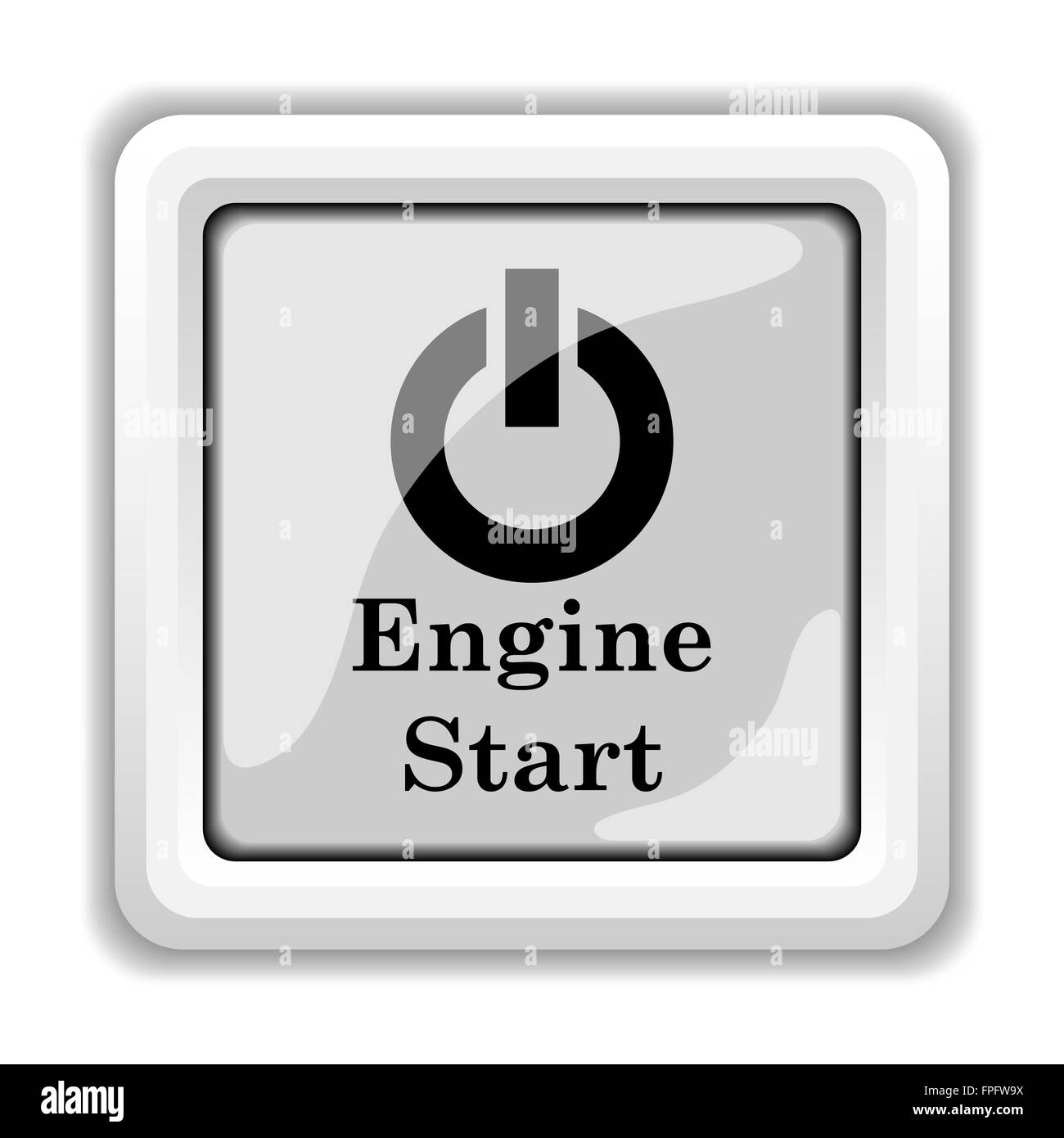Engine start icon. Internet button on white background Stock Photo - Alamy